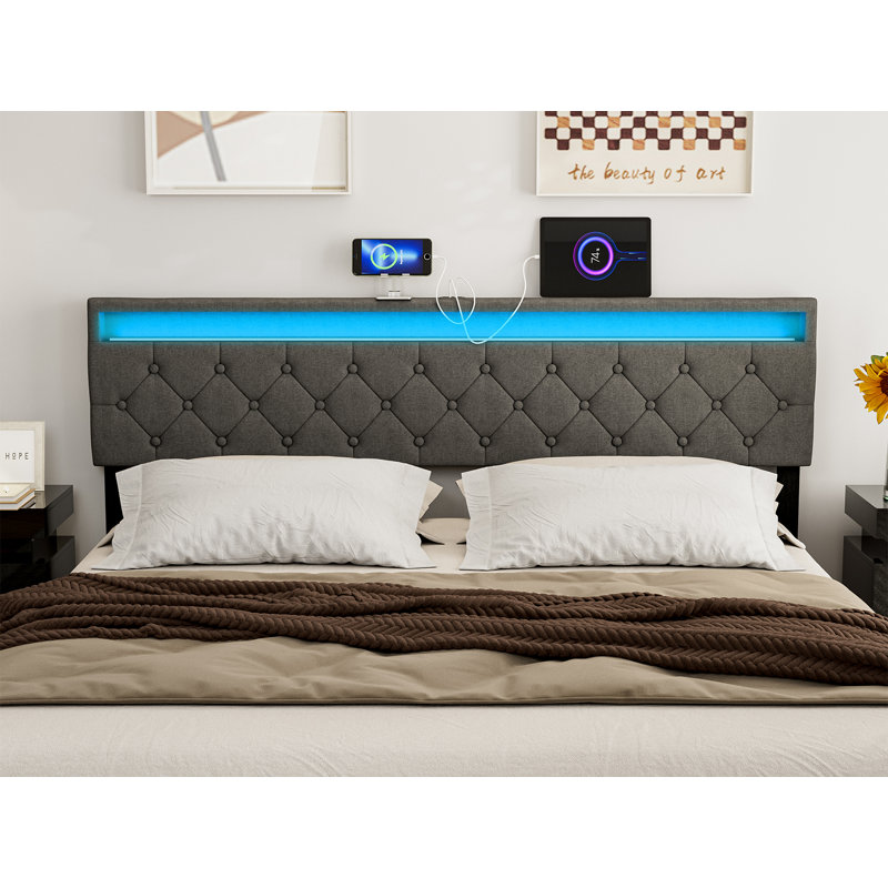 Karratha upholstered low profile platform bed orren ellis store
